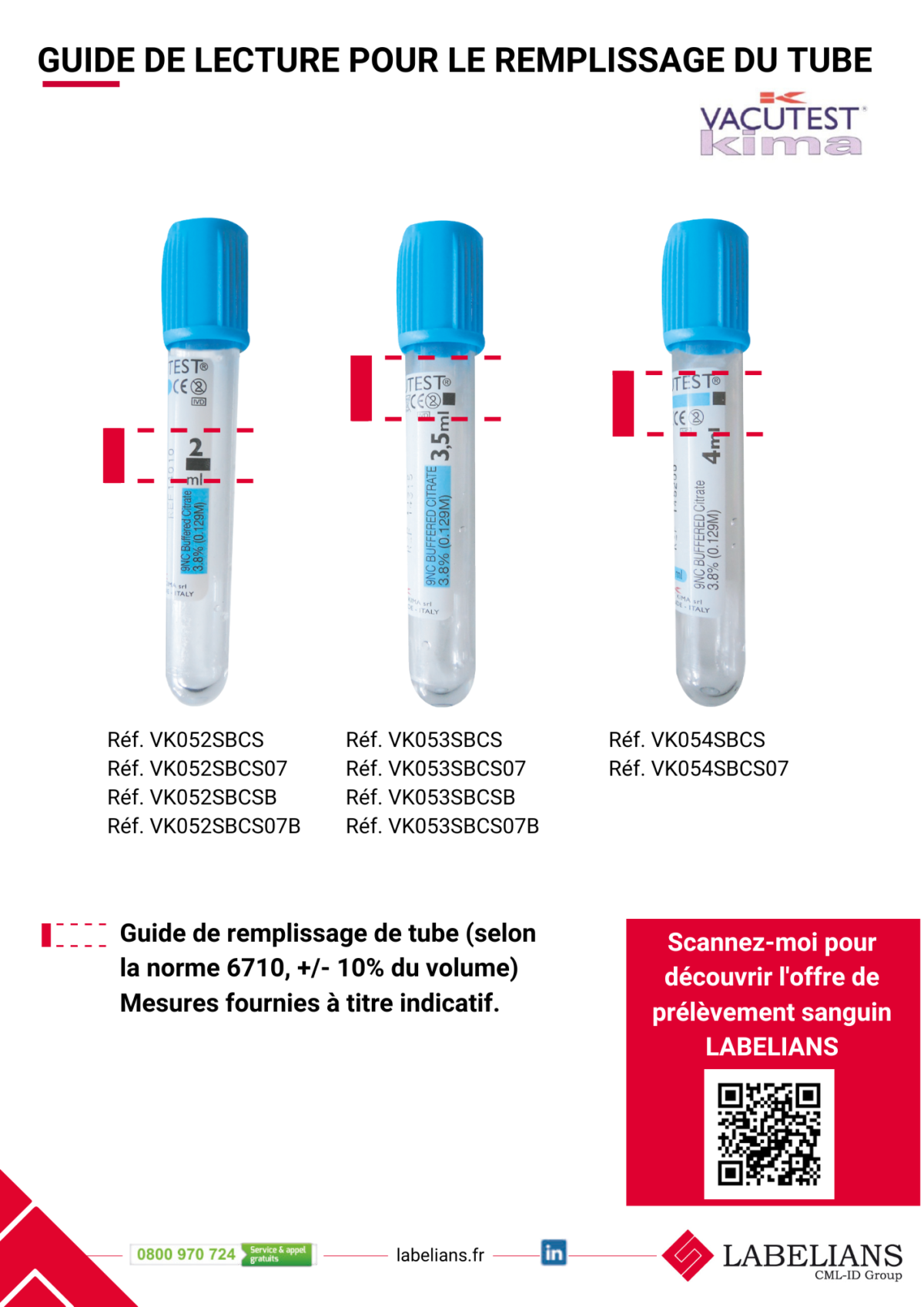 Quel est le bon niveau de remplissage du tube de prélèvement sous-vide ...